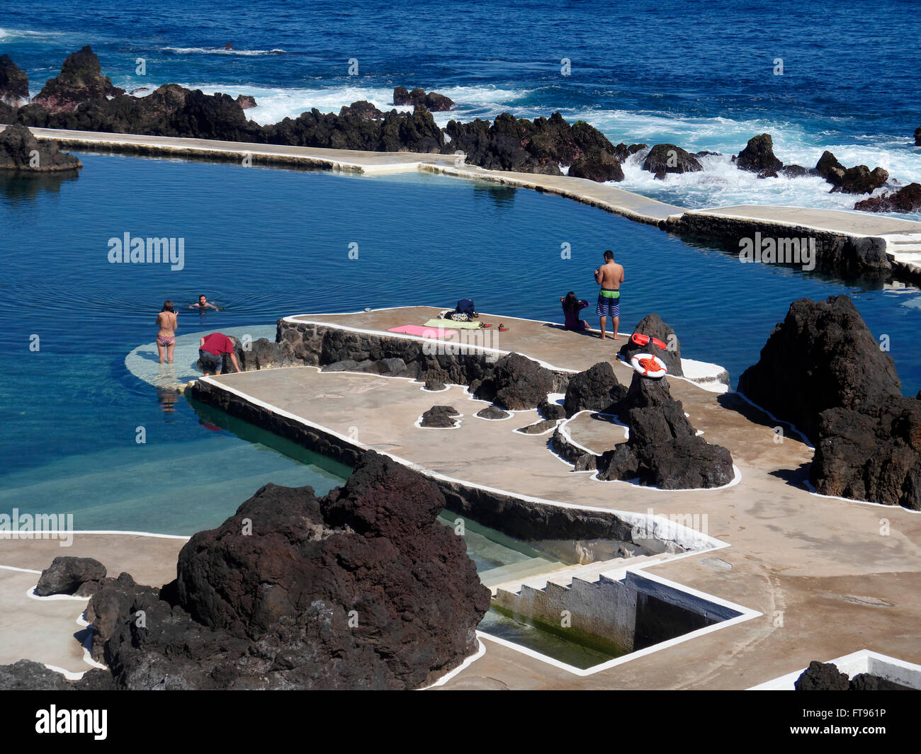 Porto Moniz, natural volcanic swimming pools on beach amongst rocks ...