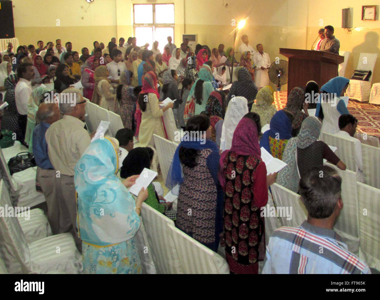 Christian community engaging in services of Good Friday at a church in ...