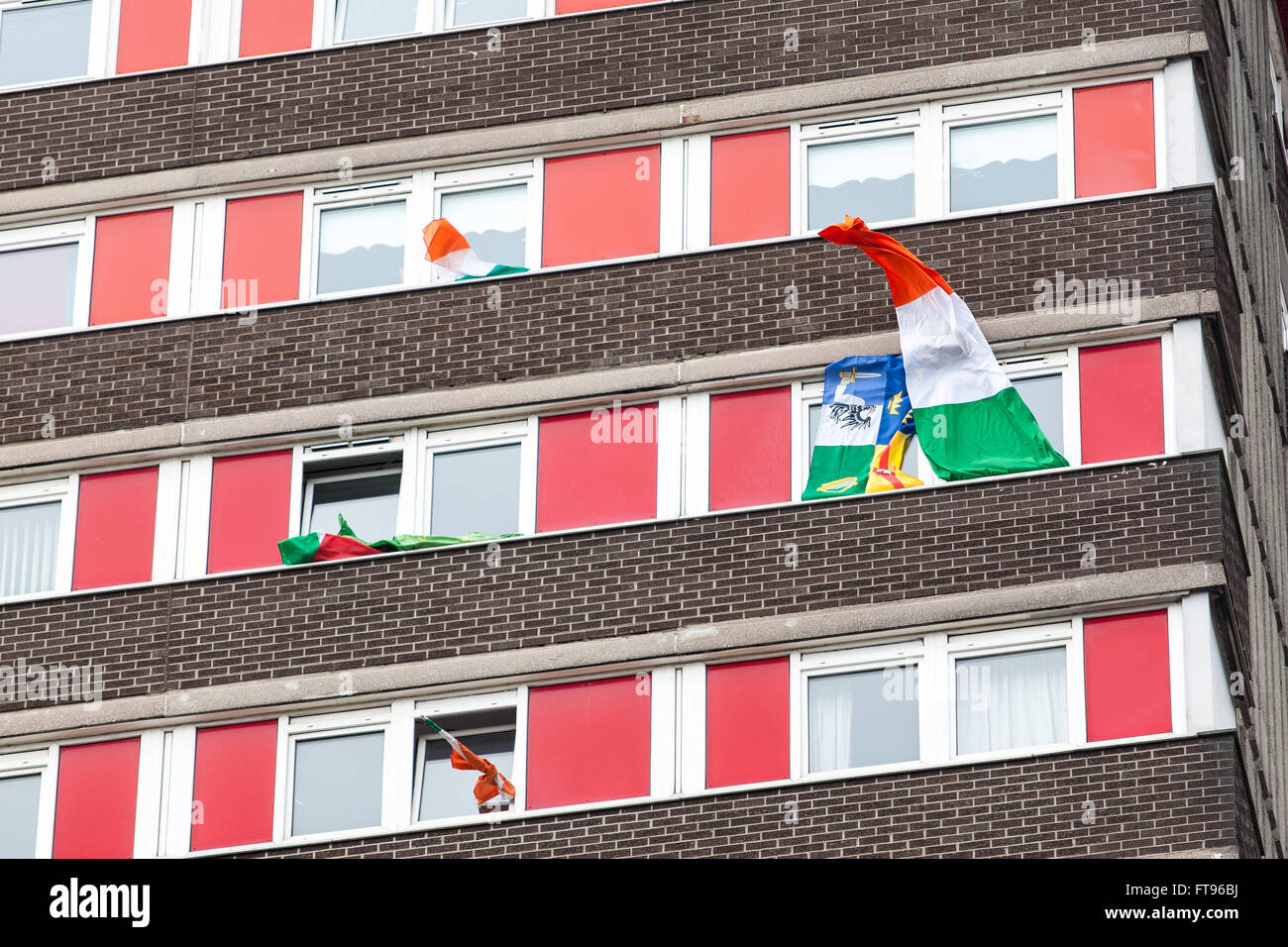 West Belfast, Ireland. 25th March, 2016. Green,White and Orange of the ...