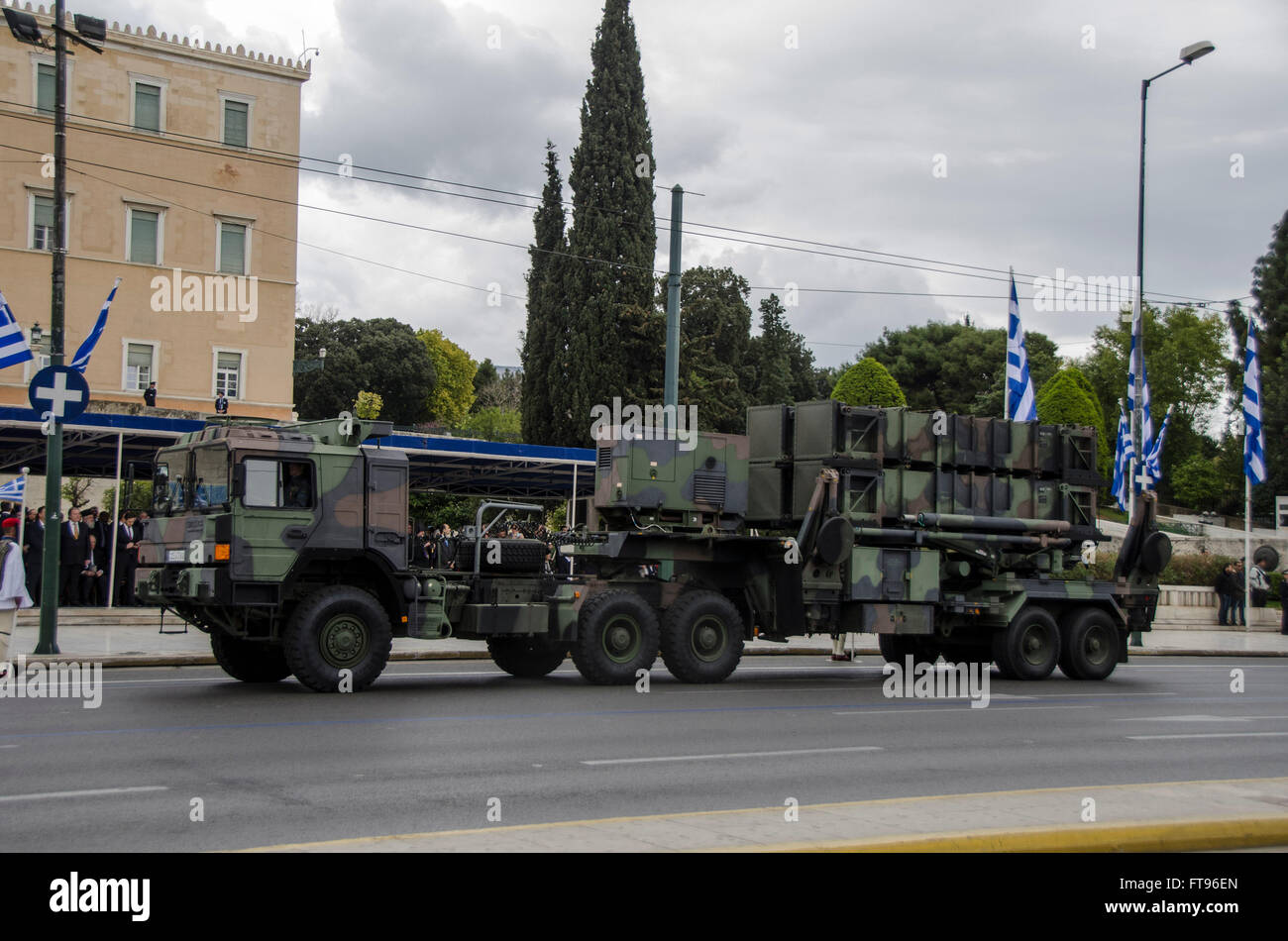 Athens, Greece. 25th Mar, 2016. An Hellenic Air Force MIM 104 Patriot ...