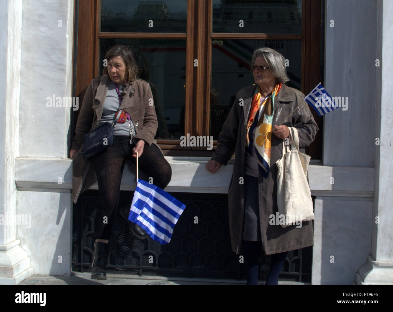 Athens, Greece. 25th Mar, 2016. Greek citizens remember the beggining ...