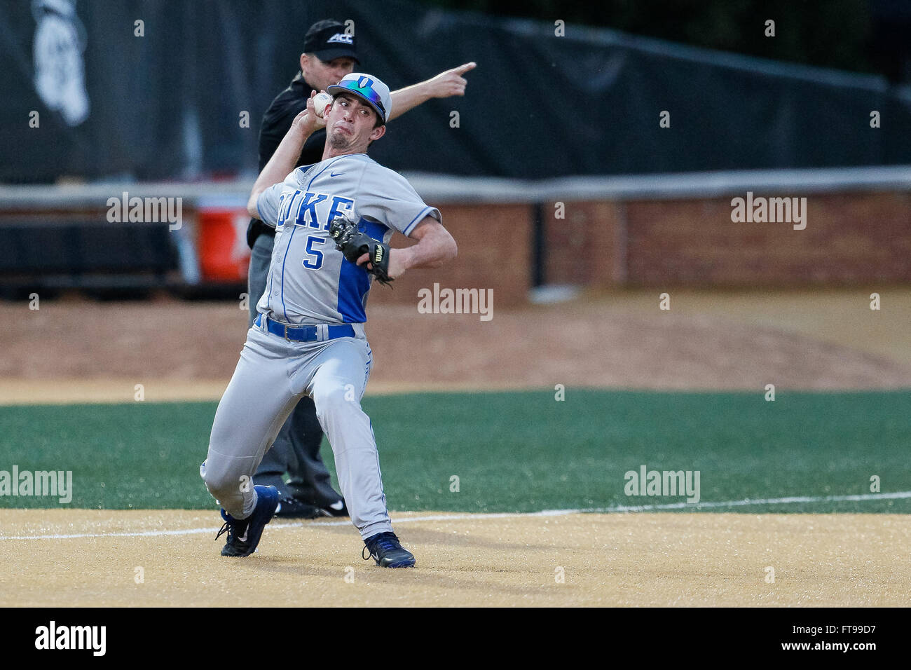 Winston-Salem, NC, USA. 25th Mar, 2016. infielder Max Miller (5) of the ...