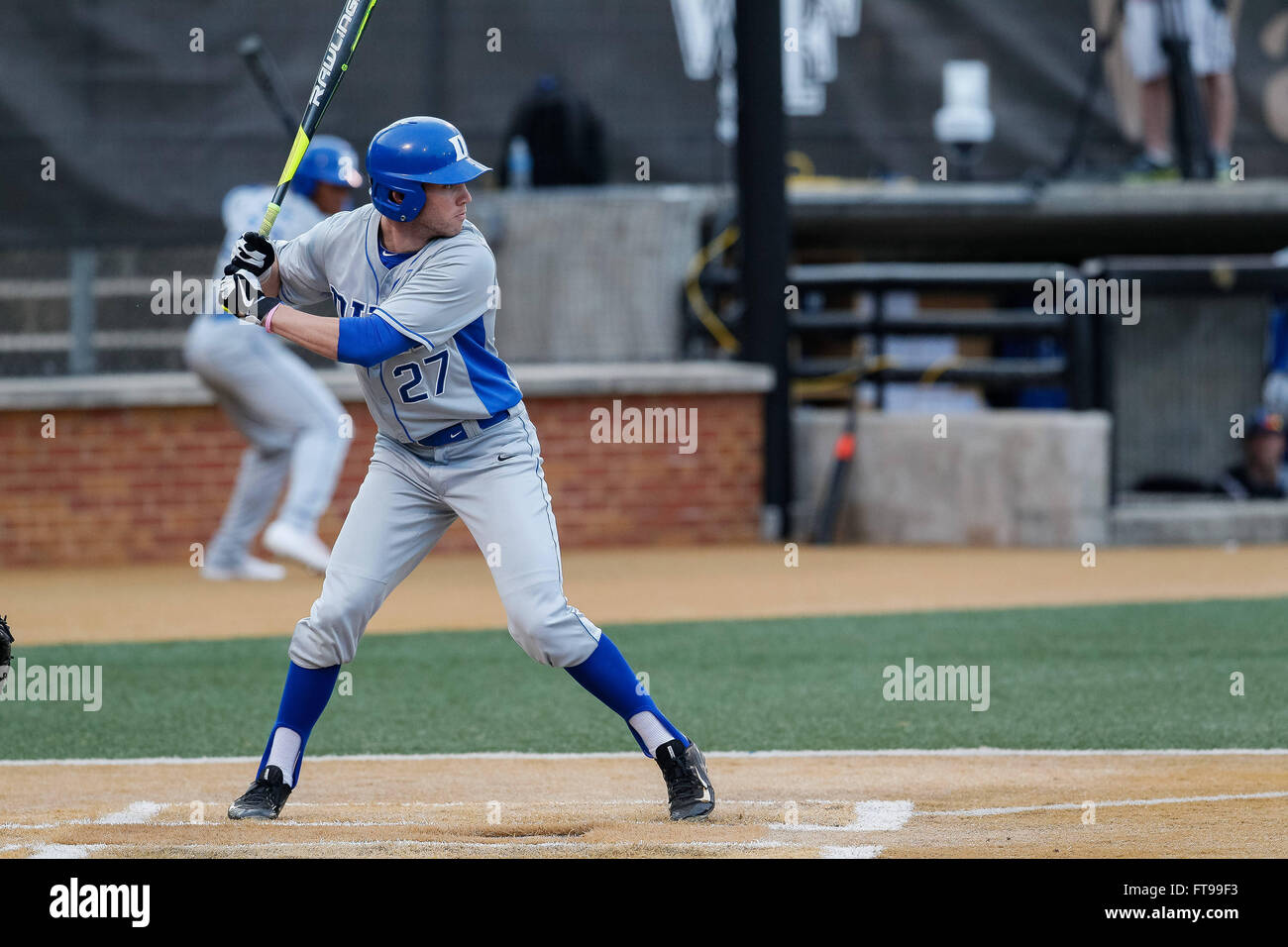 Winston-Salem, NC, USA. 25th Mar, 2016. outfielder Evan Dougherty (27 ...