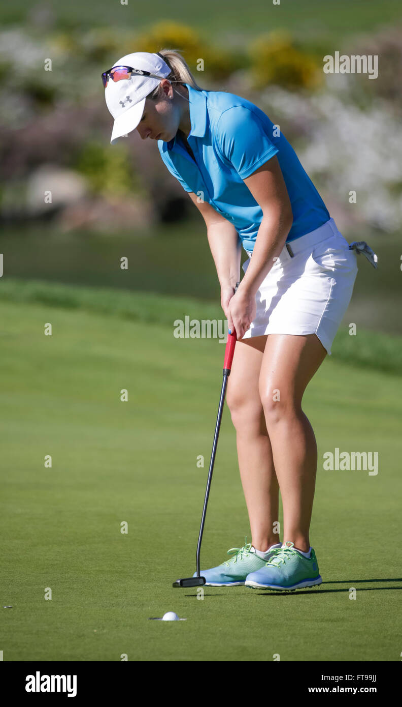 Carlsbad, California, USA. 25th Mar, 2016. Jodi Ewart Shadoff sinks her ...