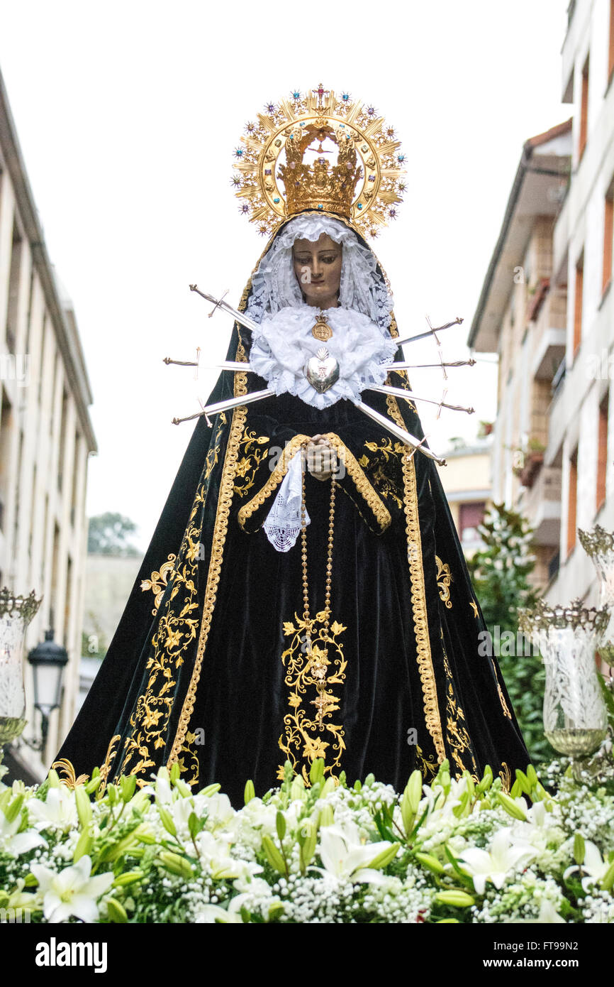 Statue Flowers Procession Catholic High Resolution Stock Photography ...