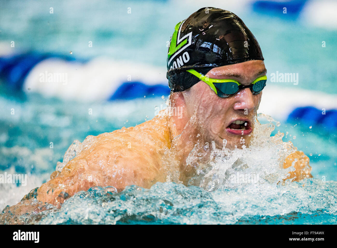 Atlanta, Georgia, USA. 25th Mar, 2016. Loyola swimmer Benjamin Cono ...