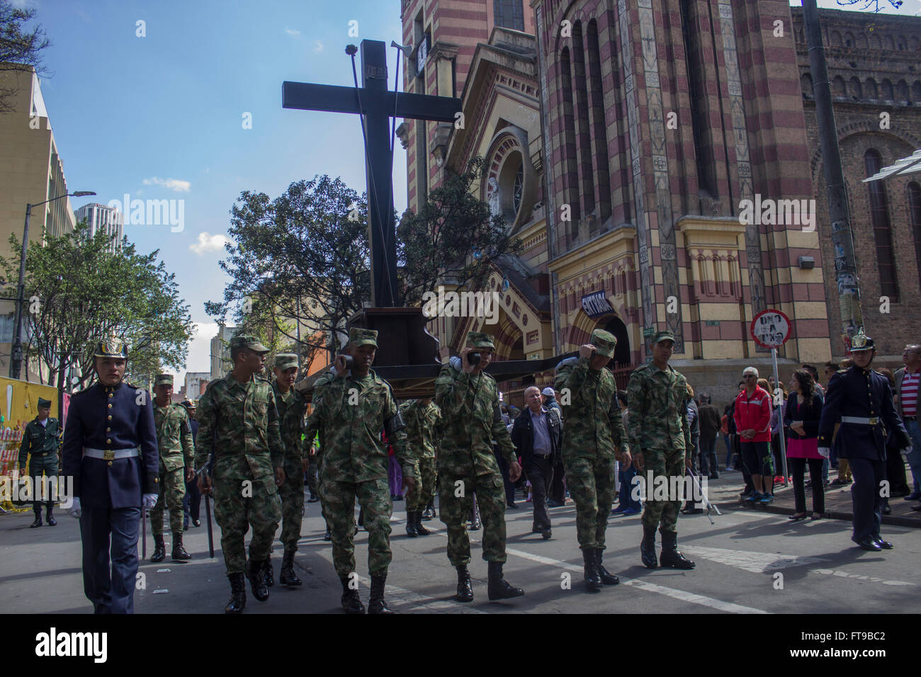 Bogota, Colombia. 25th Mar, 2016. Holy Week in the downtown of the city ...