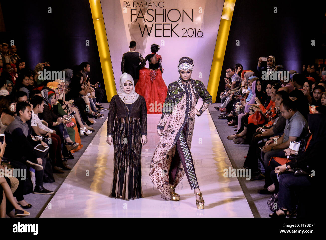 Palembang, Indonesia. 23rd Mar, 2016. Model and designer showcase at ...