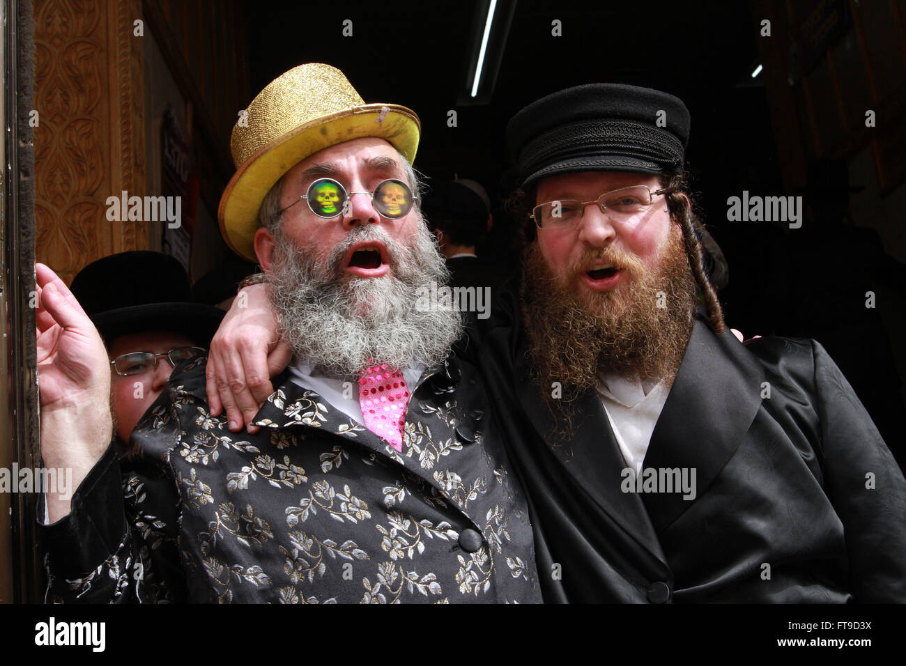 Jerusalem. 25th Mar, 2016. Ultra-Orthodox Jewish men celebrate the ...