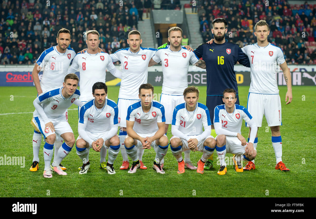 Prague, Czech Republic. 24th Mar, 2016. The Czech team with (BACK ROW L ...