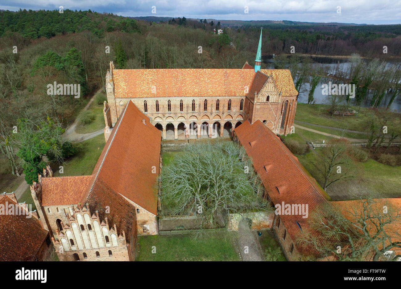 Chorin, Germany. 22nd Mar, 2016. An aerial photo shows the Chorin ...