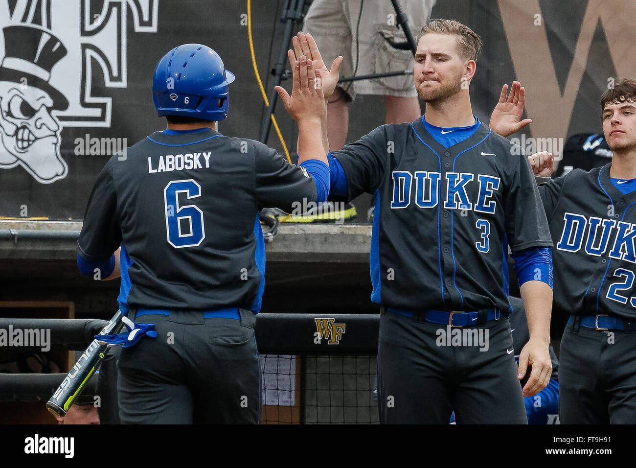 Winston-Salem, NC, USA. 26th Mar, 2016. infielder Jack Labosky (6) of ...
