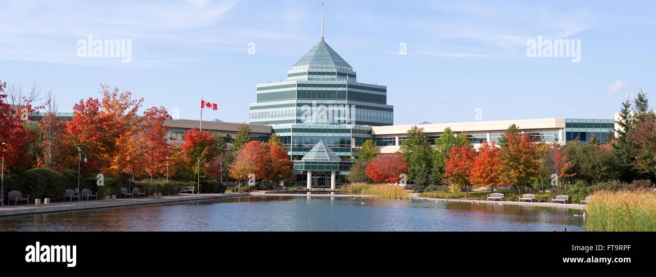 Atrium of Nortel's Ottawa Campus in the autumn. Formerly Bell Northern ...