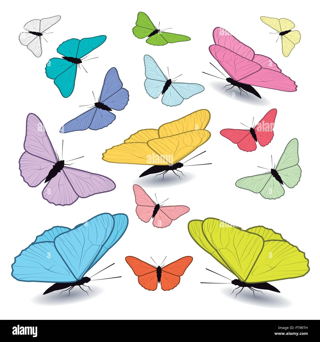 Set of butterflies Stock Vector Image & Art - Alamy
