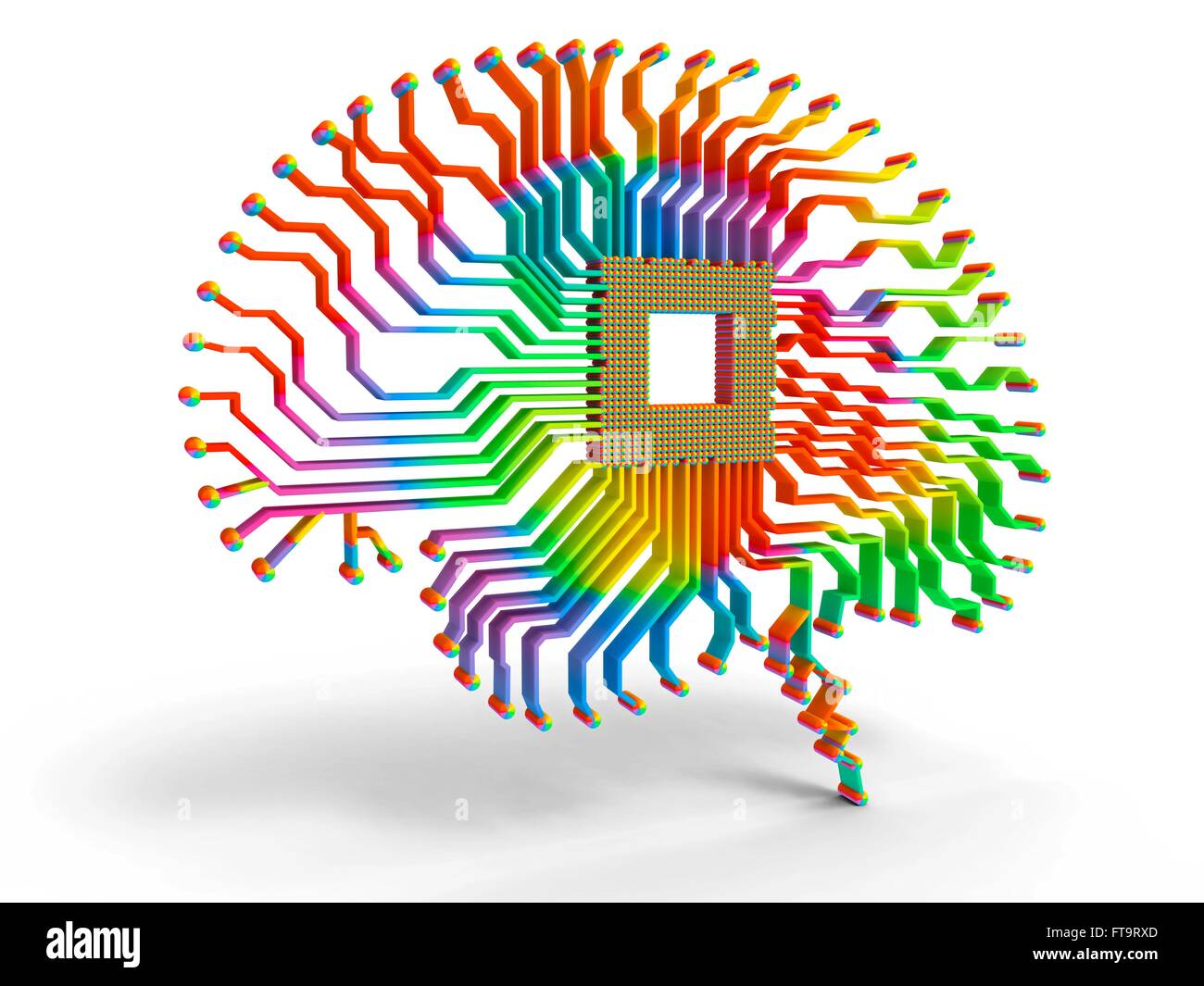 Artificial intelligence. Illustration of a brain-shaped printed circuit ... Artificial intelligence. Illustration of a brain-shaped printed circuit ...