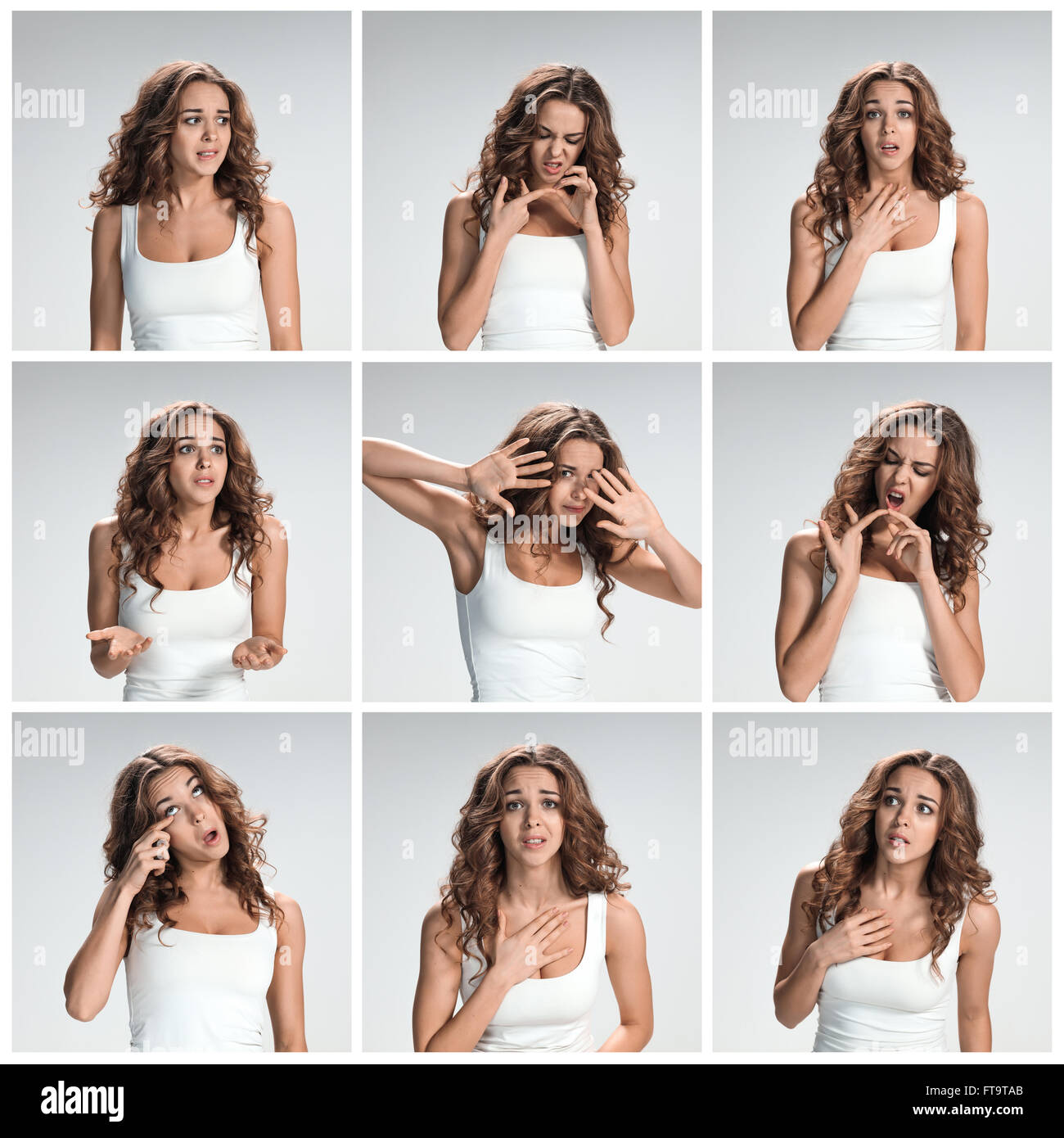 The set from images of pleading woman Stock Photo - Alamy