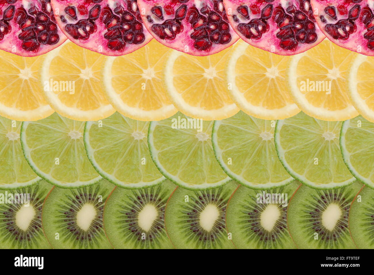 Composition made of slices of tropical fruits Stock Photo - Alamy