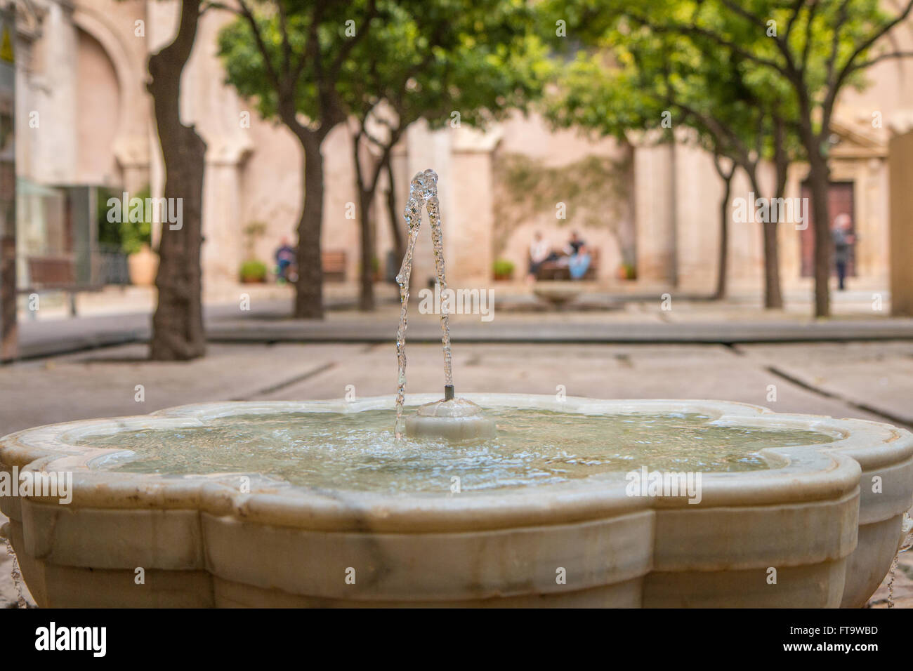 A moor fountain in the courtyard of the cathedral of Seville Stock ...