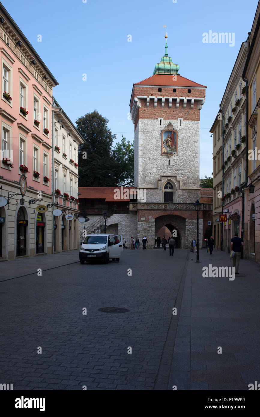 St Florian Gate (Brama Florianska) and Florianska Street, Gothic ...