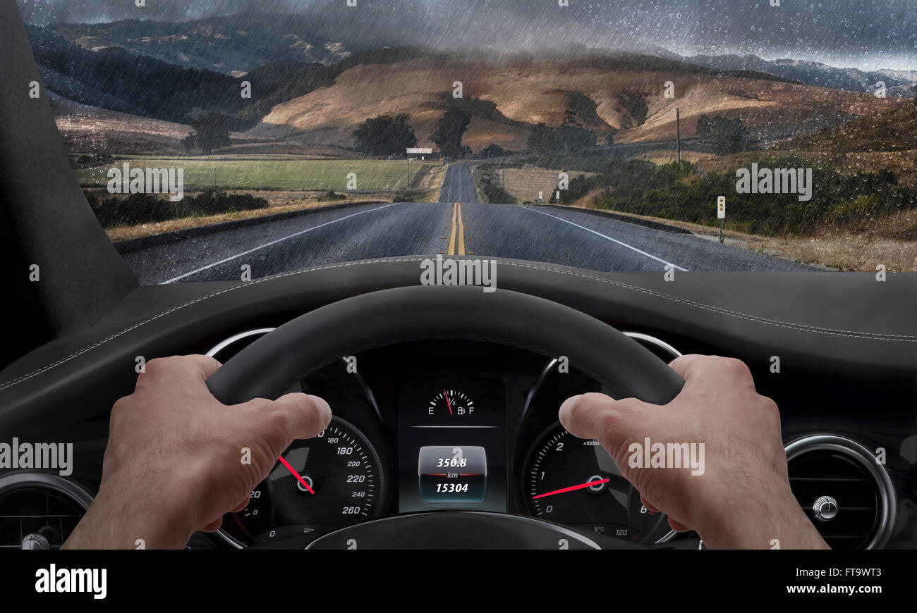 Road accident because of rain hi-res stock photography and images - Alamy