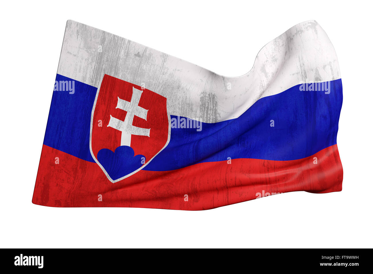 3d rendering of a Slovakia flag waving in a white background Stock ...
