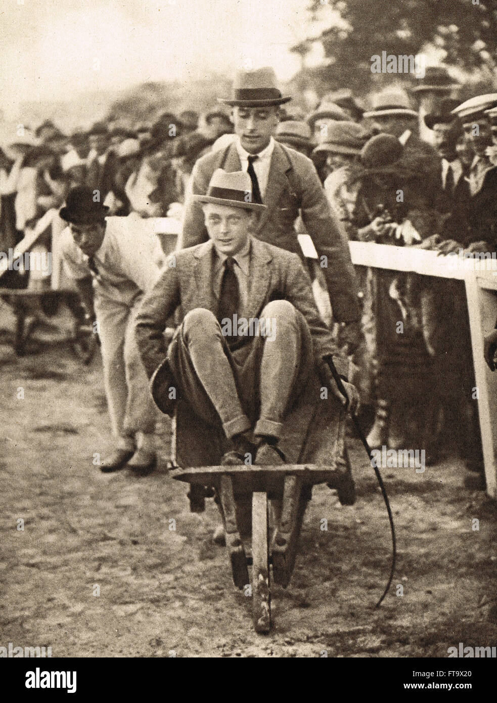 Prince of Wales The future King Edward VIII in a wheelbarrow race in ...