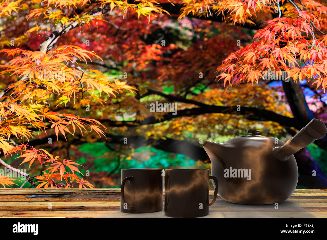 The beautiful ceramic teapot with nice background Stock Photo - Alamy