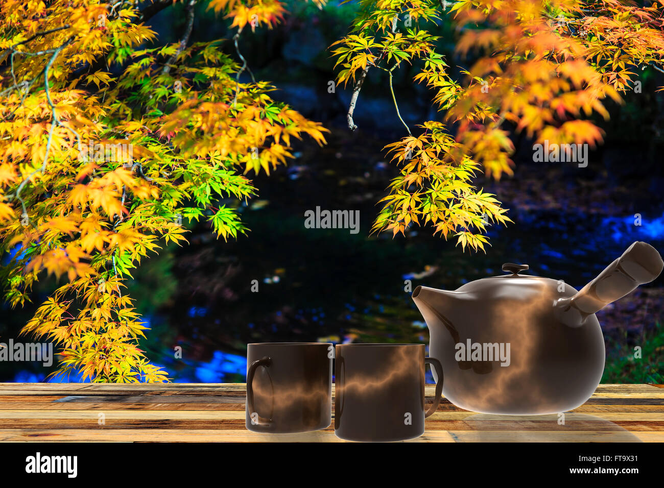 The beautiful ceramic teapot with nice background Stock Photo - Alamy