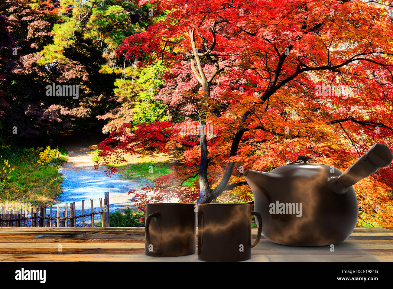 The beautiful ceramic teapot with nice background Stock Photo - Alamy