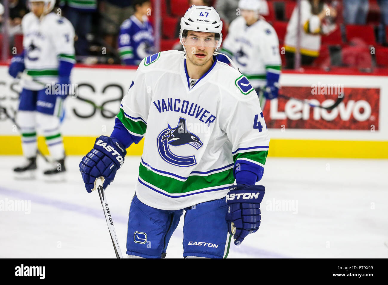 Vancouver Canucks left wing Sven Baertschi (47) during the NHL game ...