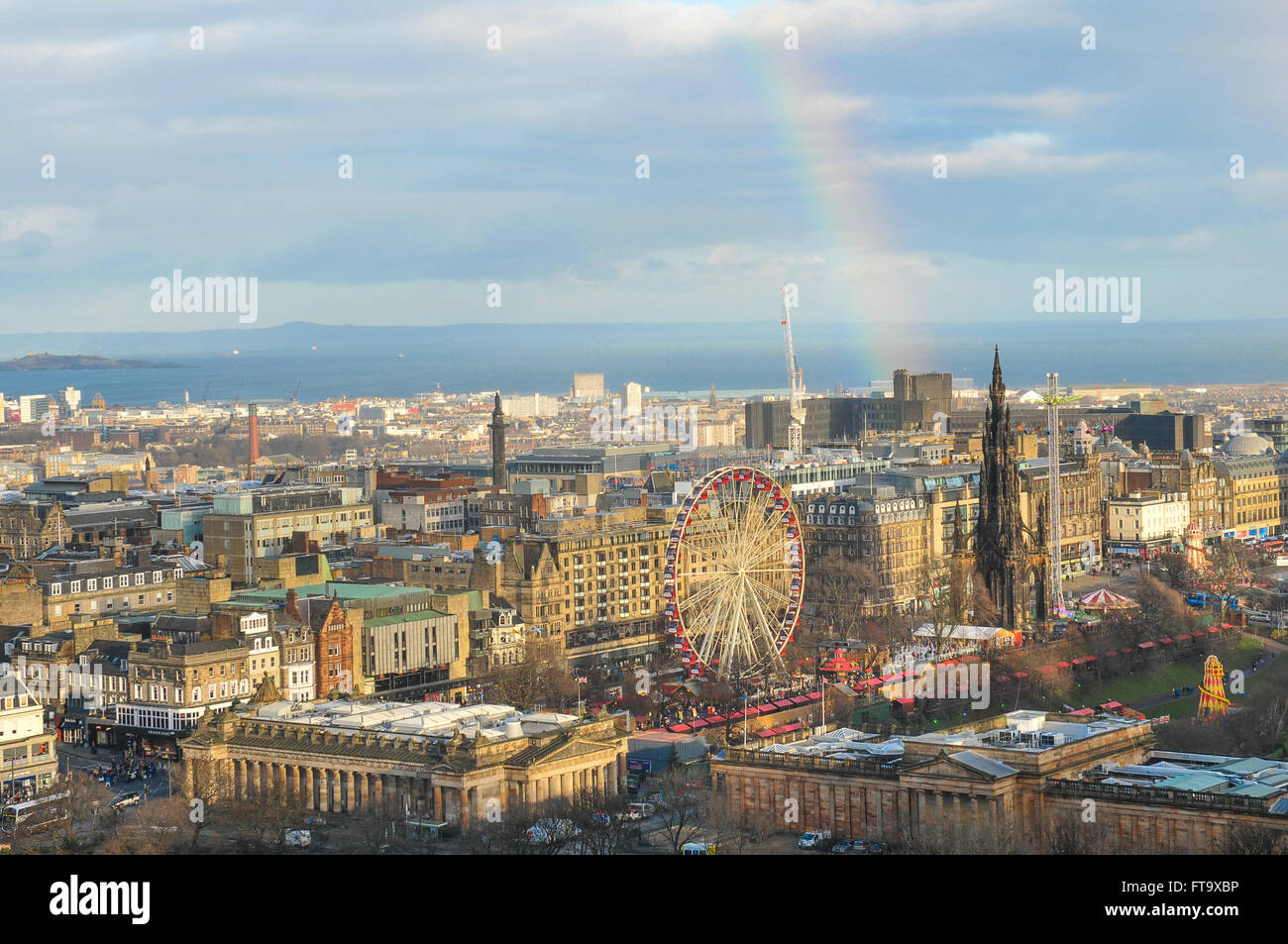 Cityscape with rainbow in Edinburgh, Scotland Stock Photo - Alamy