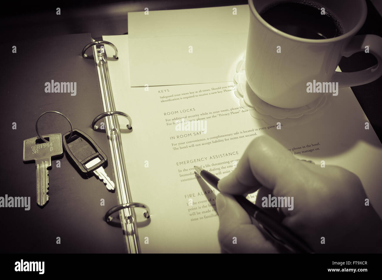 Security concept with keys and hand writing Stock Photo - Alamy