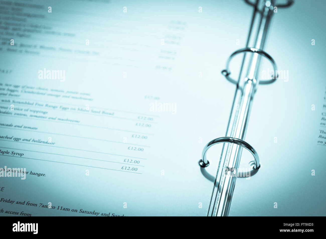 Restaurant menu concept with soft focus Stock Photo - Alamy