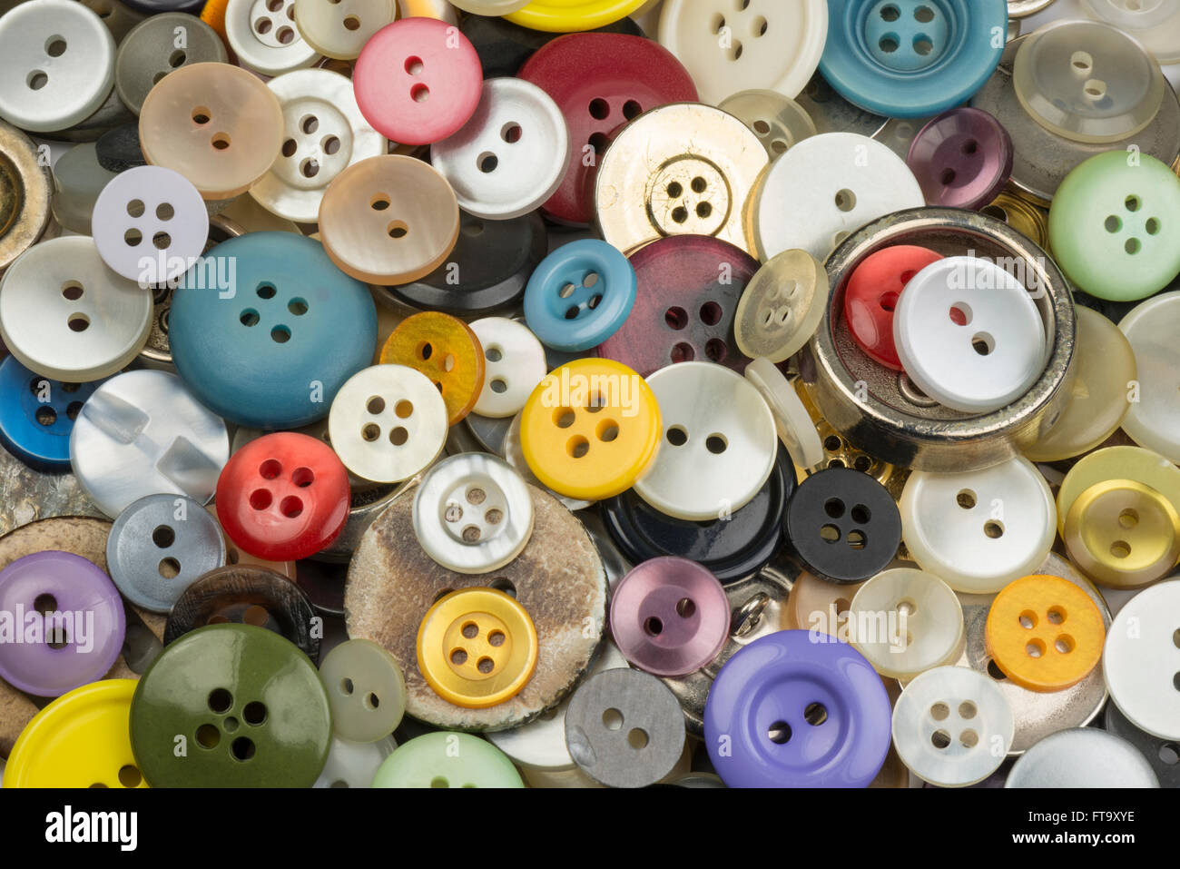 Cheerful collection colorful round buttons Stock Photo - Alamy