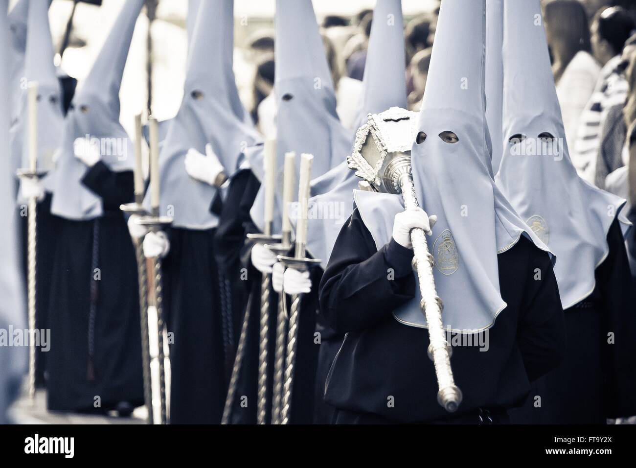 Catholic penitents belonging to a Cofradias or religious brotherhood ...