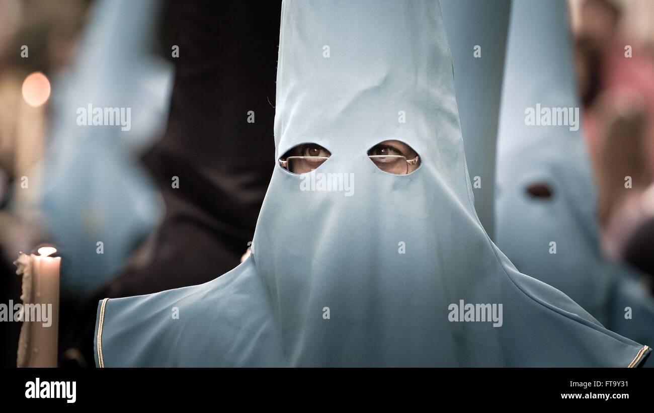 A Catholic penitent belonging to a Cofradias or religious brotherhood ...