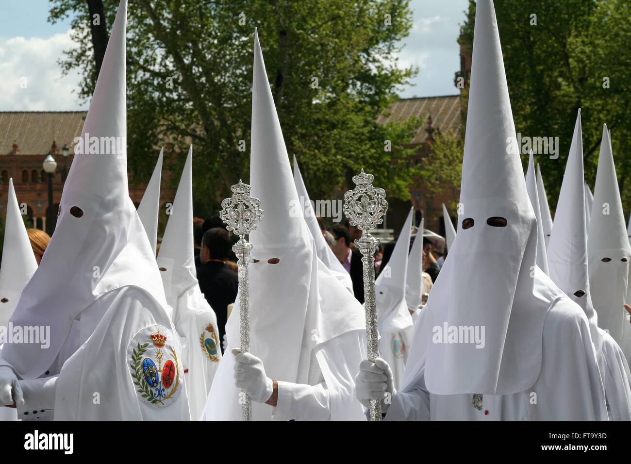 A Catholic penitents belonging to a Cofradias or religious brotherhoods ...