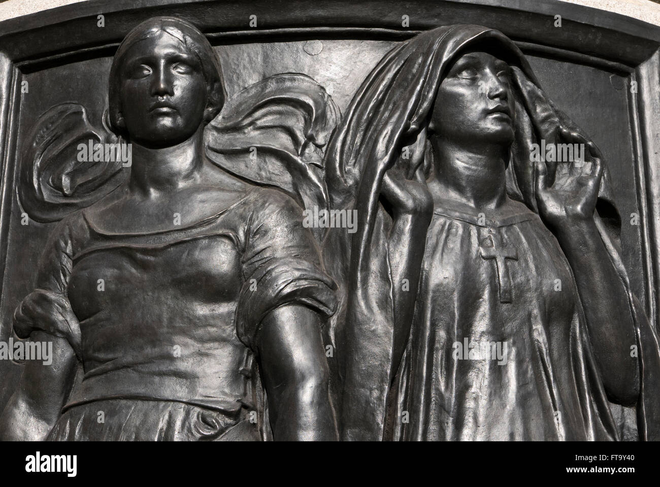 Bas relief of two women on the General Charles Gordon Memorial by Sir W ...