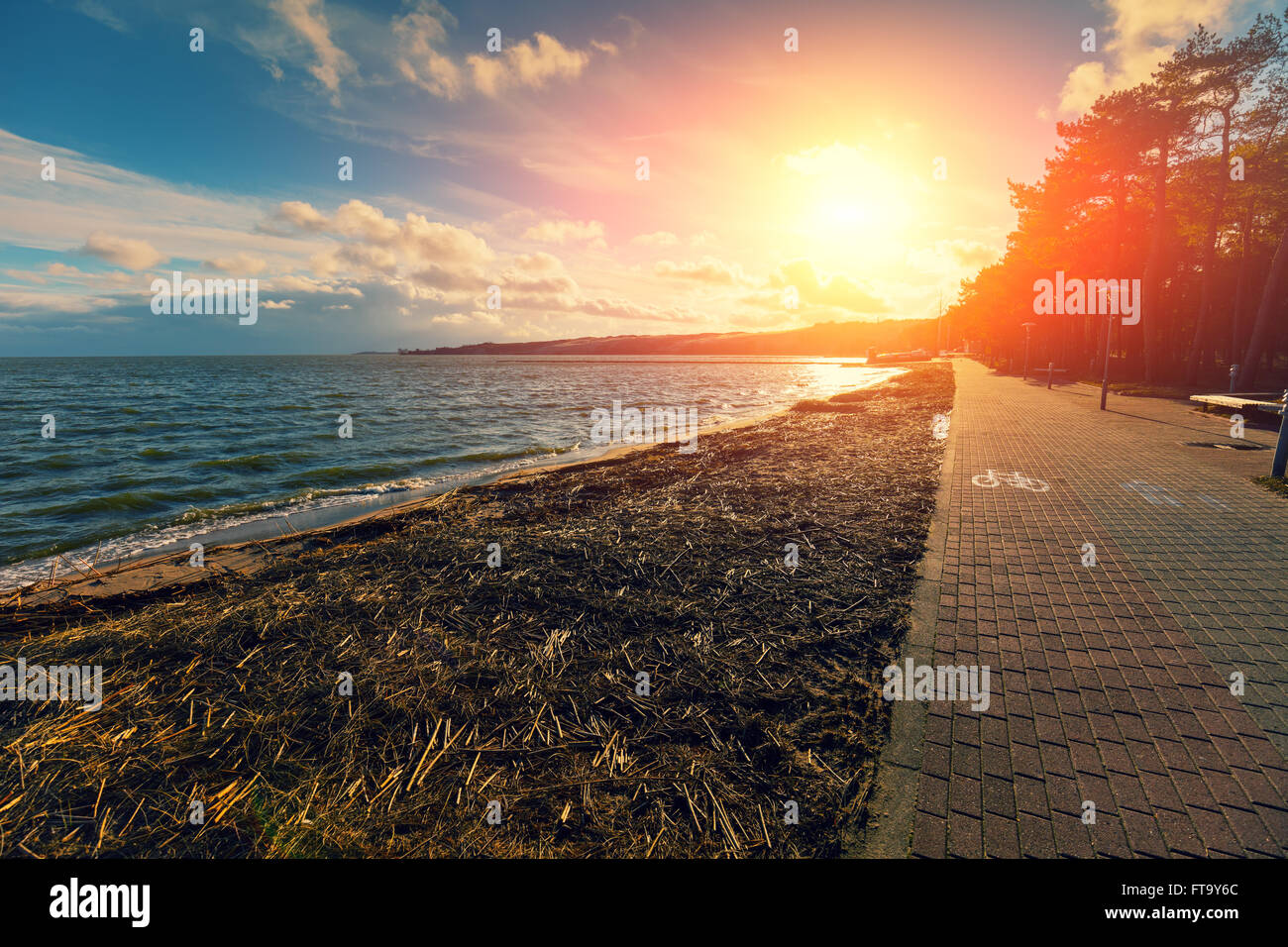 Embankment at sunset Stock Photo - Alamy