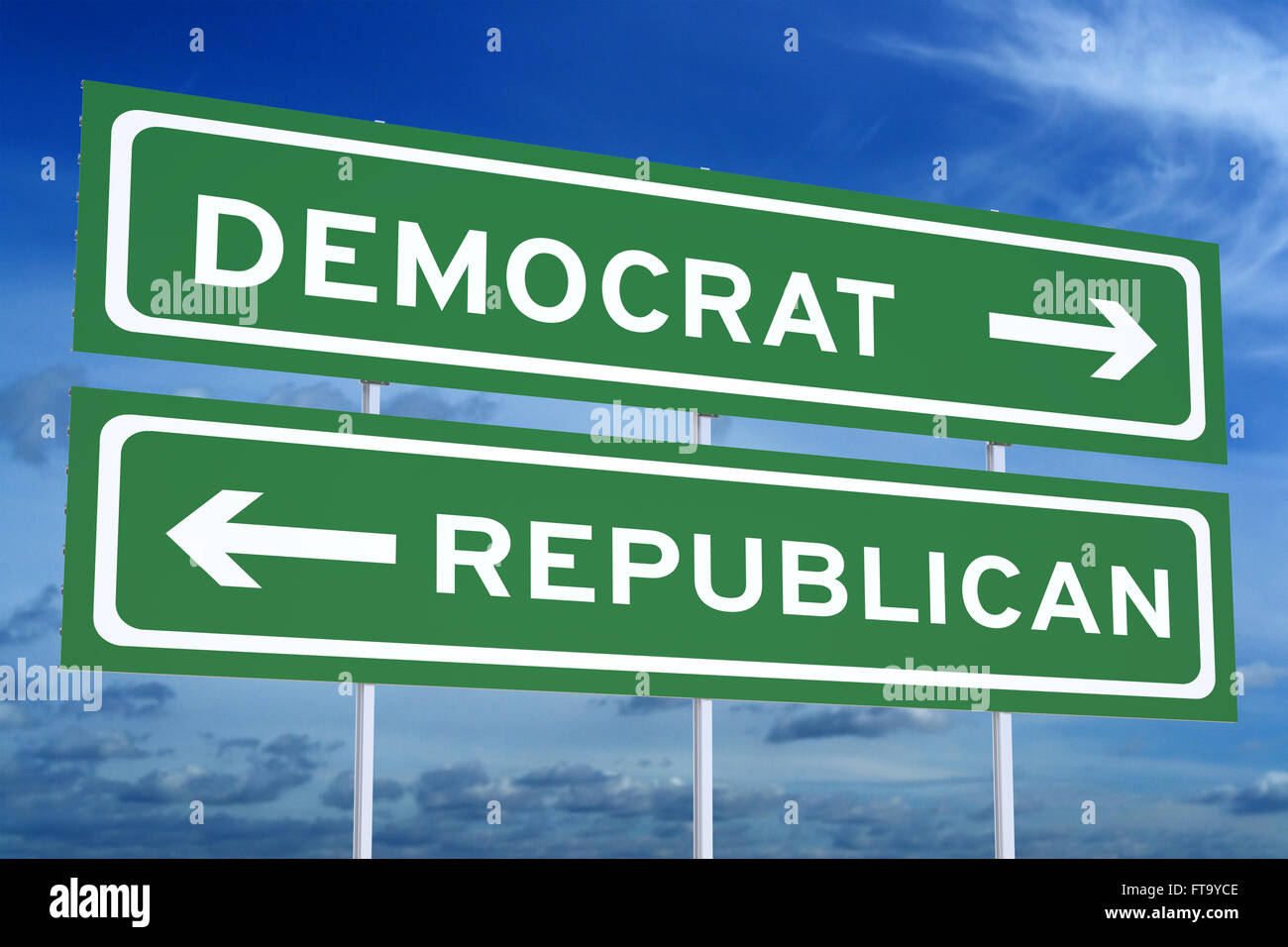 Republican democrat road sign hi-res stock photography and images - Alamy