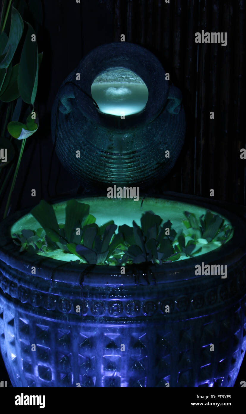 Water Garden Feature at night. Green Vista Water Gardens, Springfield ...