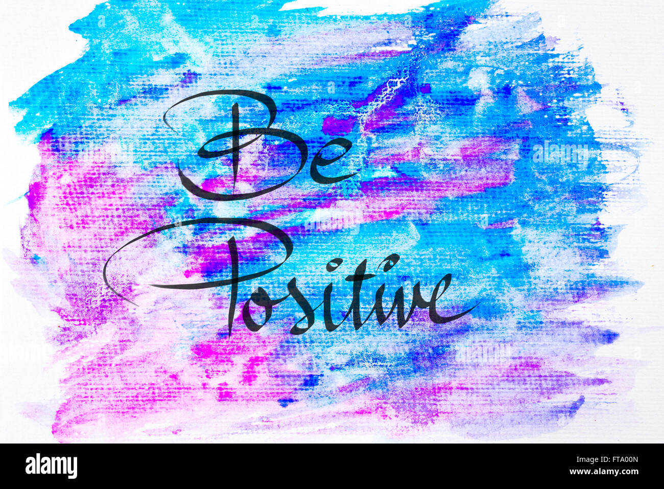 Inspirational abstract water color textured background, BE POSITIVE ...