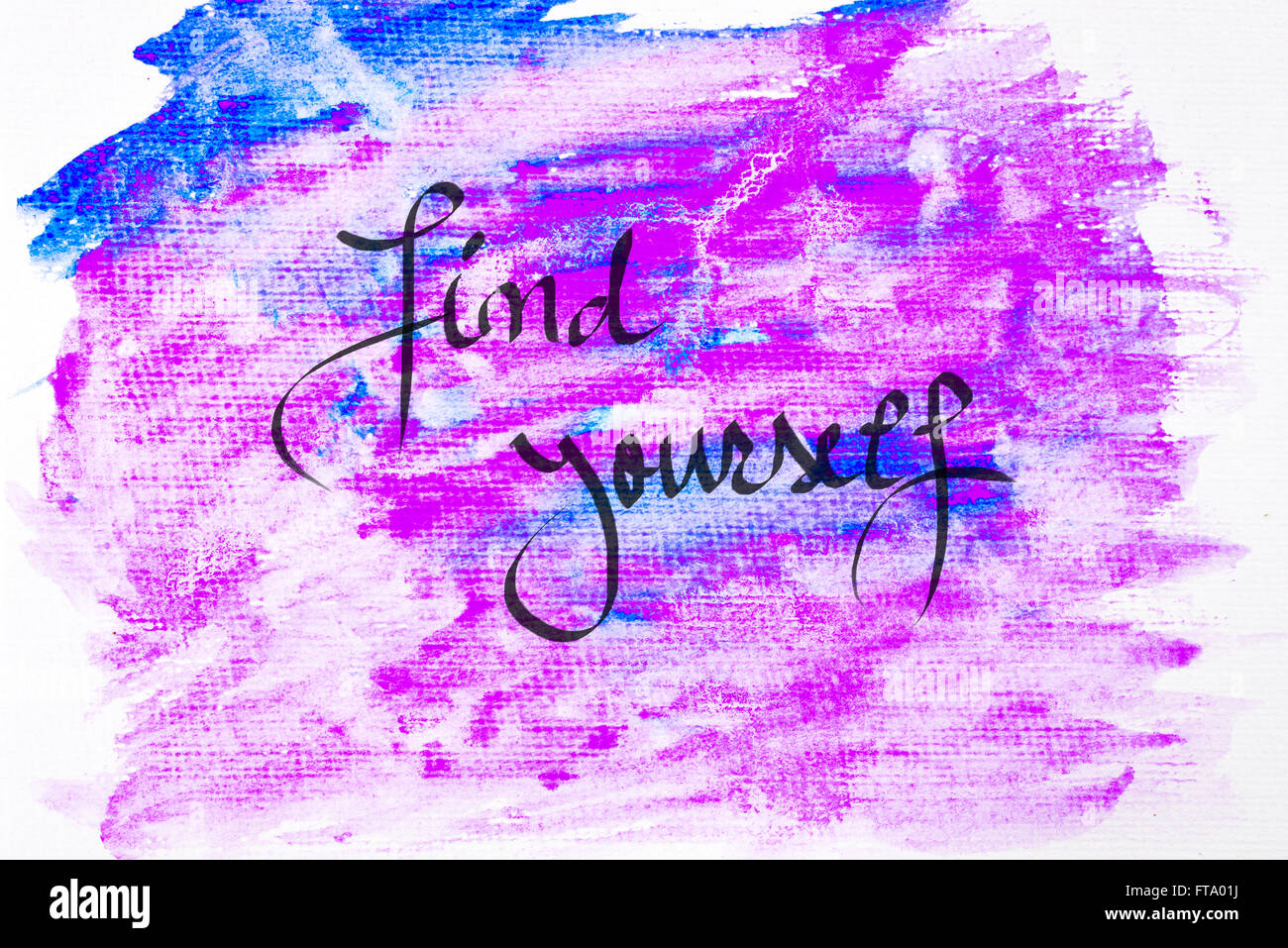 Inspirational abstract water color textured background, Find Yourself ...
