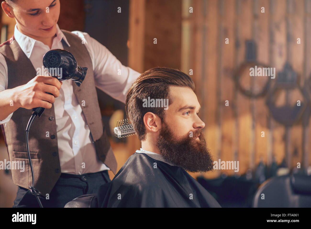 Hair styling process hi-res stock photography and images - Alamy