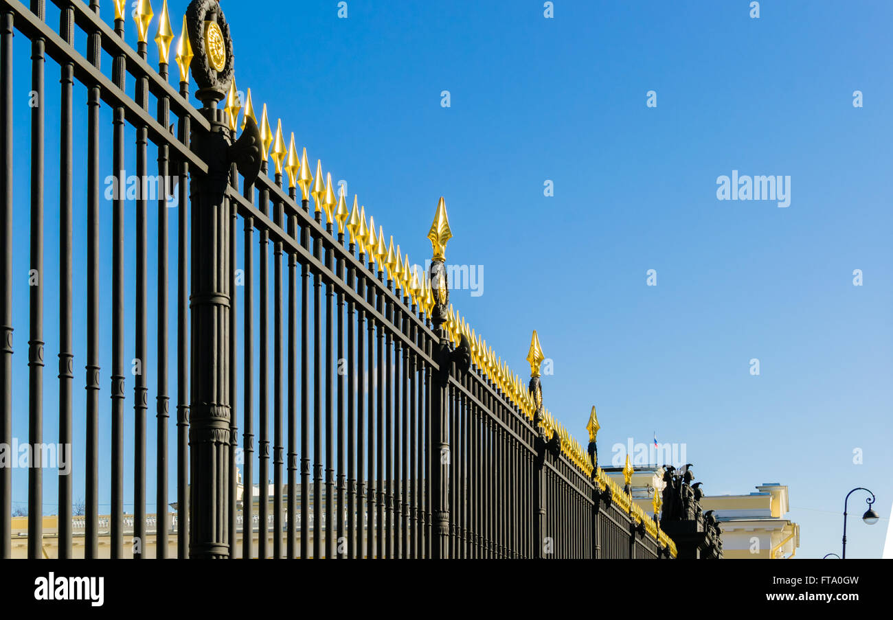 Wrought iron gate with gold leaf hi-res stock photography and images ...
