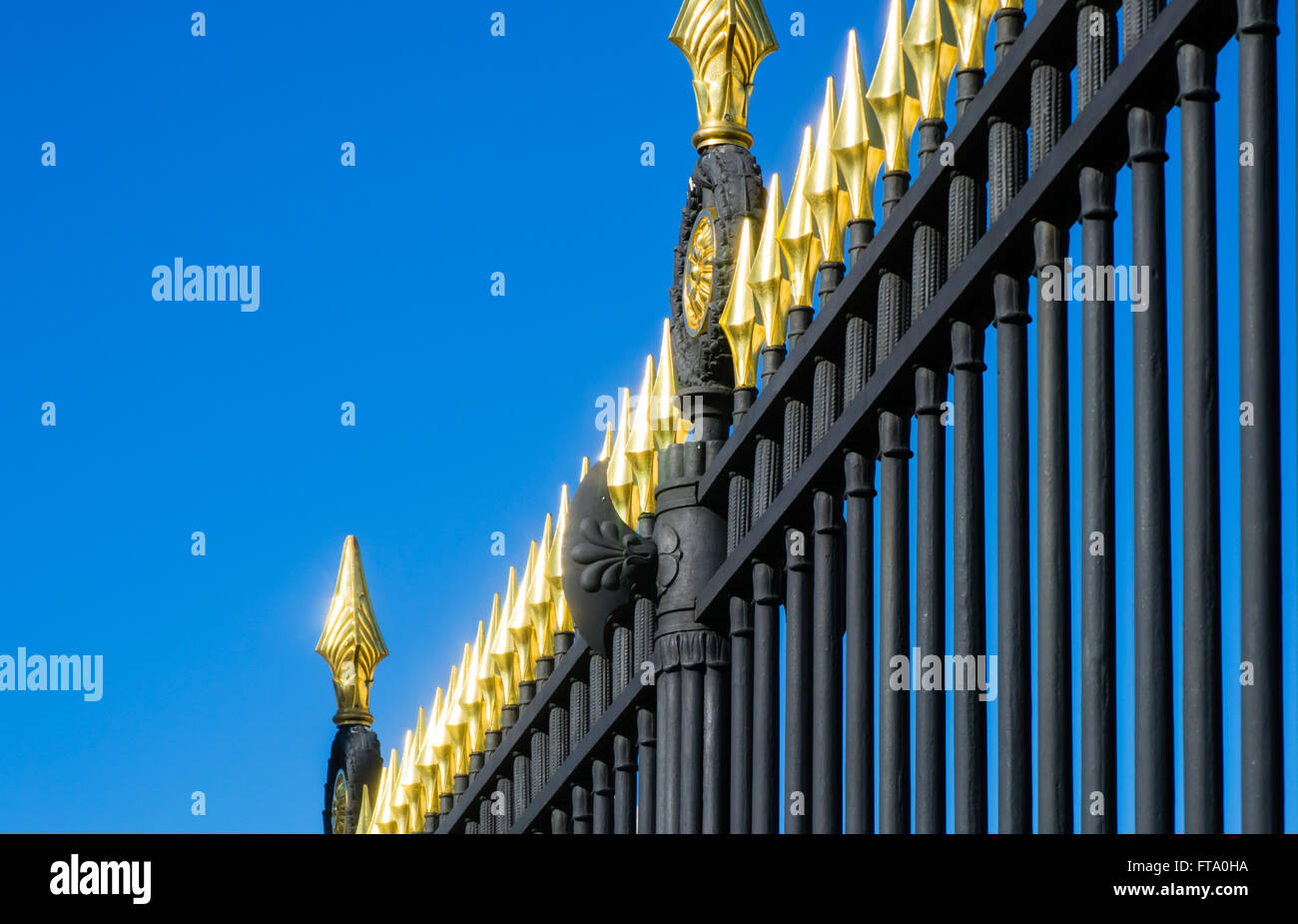 Wrought iron gate with gold leaf hi-res stock photography and images ...