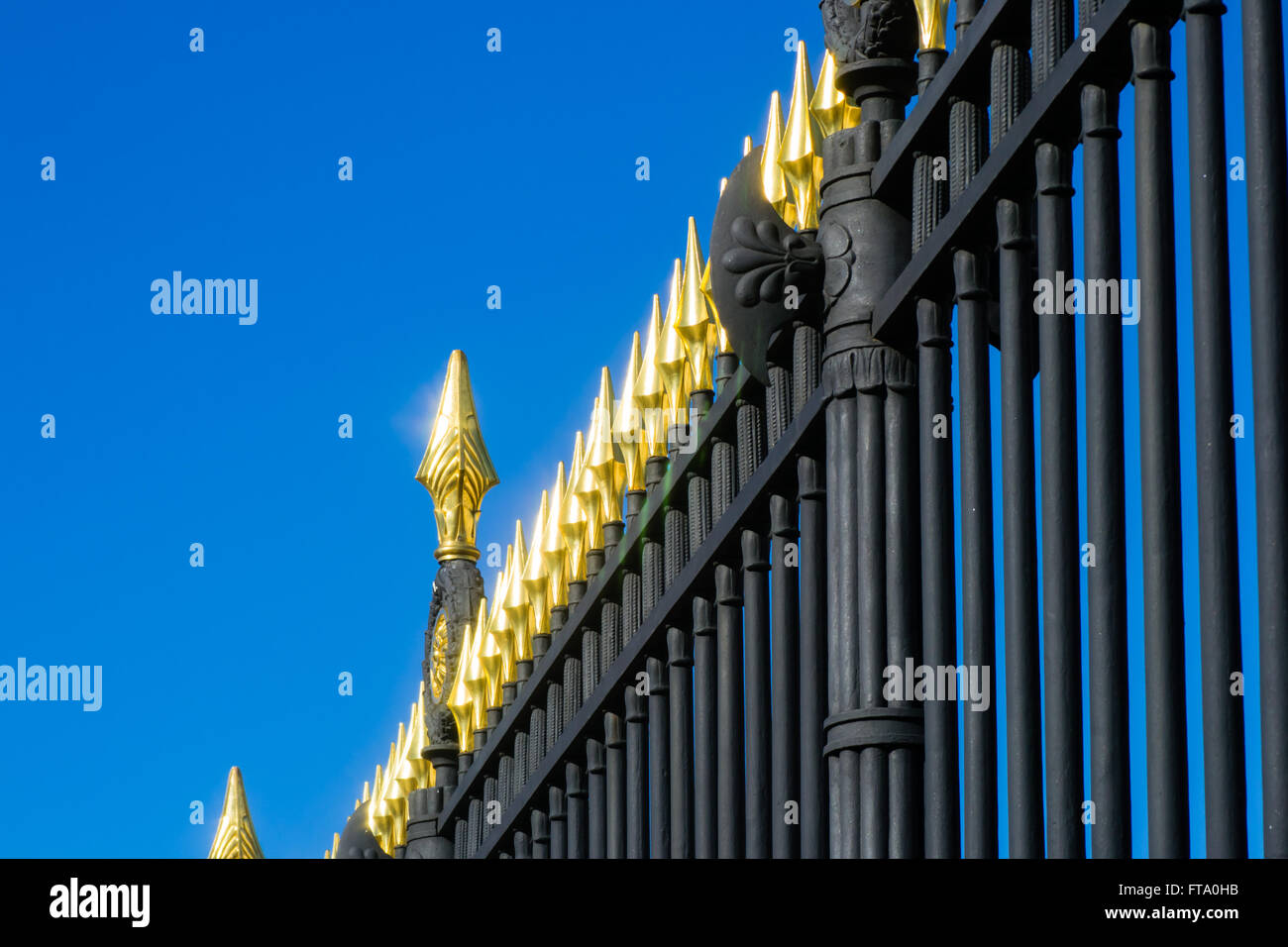 Wrought iron gate with gold leaf hi-res stock photography and images ...