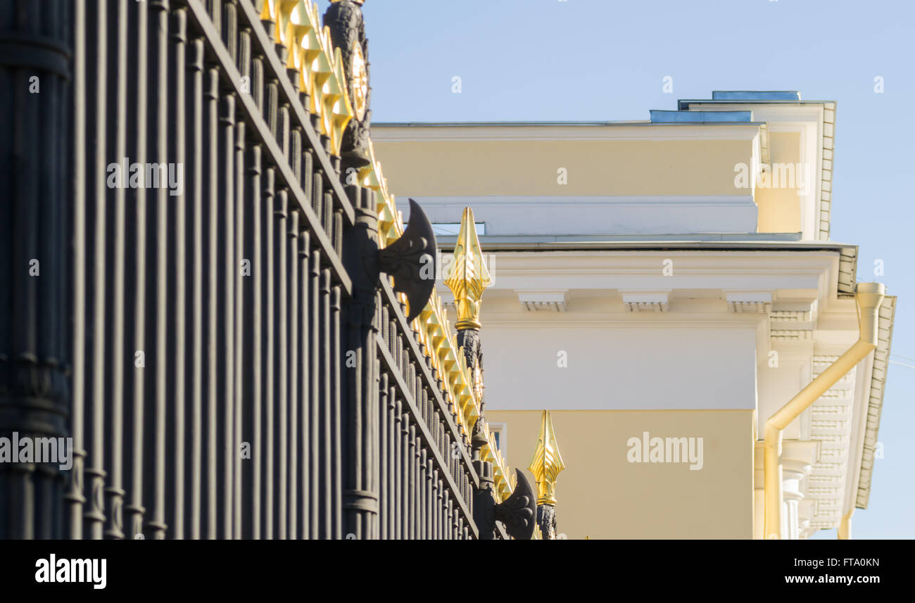 Wrought iron gate with gold leaf hi-res stock photography and images ...