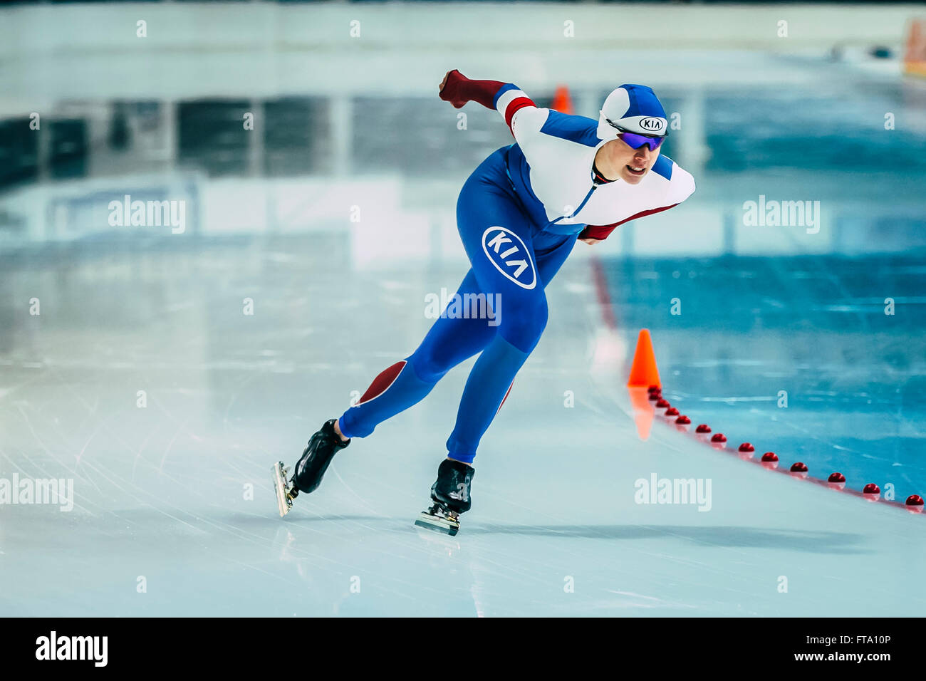 Chelyabinsk, Russia - October 15, 2015: young woman athlete speed ...