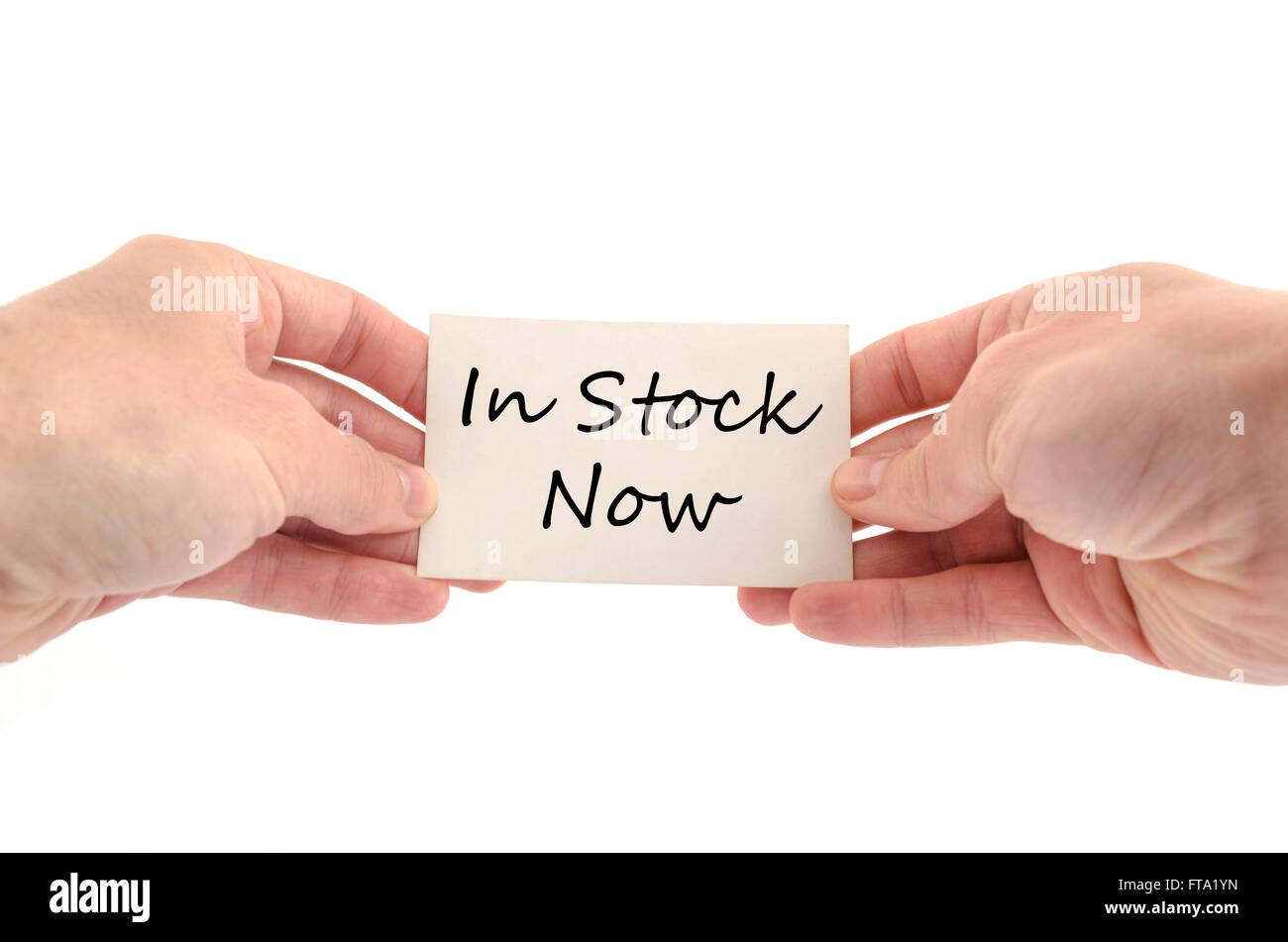 Two man hands holding note, isolated on white Stock Photo - Alamy